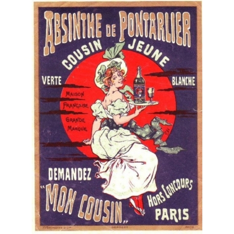 Cousin Jeune - absinthe francaise - Les Caves Du Roy - Paris