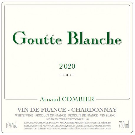 Goute Blanche 2020 - vin nature - Arnaud Combier - Les Caves Du Roy